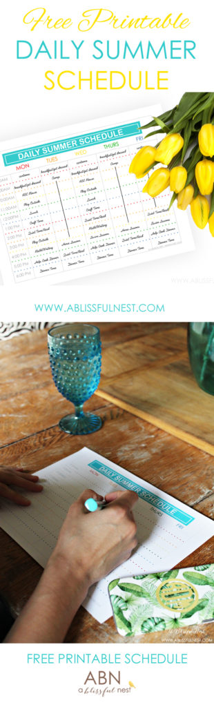 Free Printable Summer Schedule For Kids