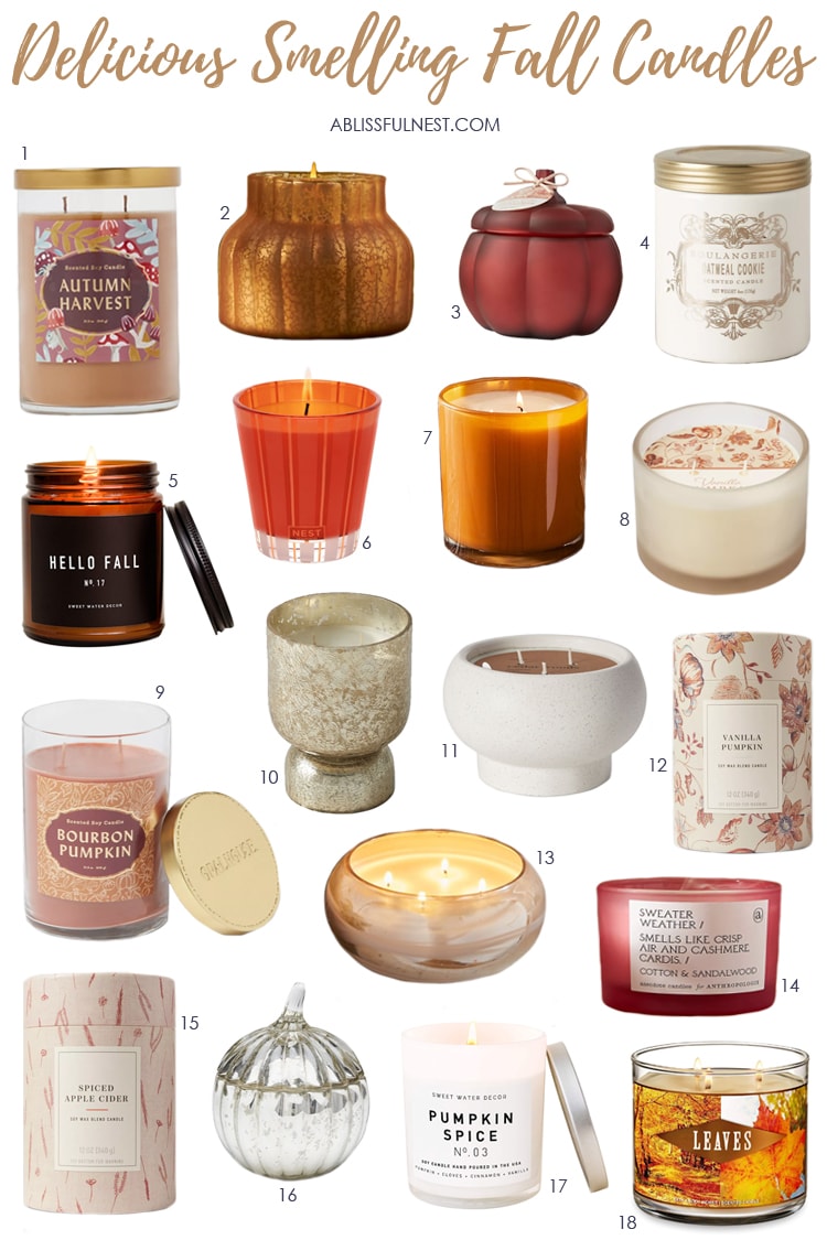 Delicious Smelling Fall Candles - A Blissful Nest