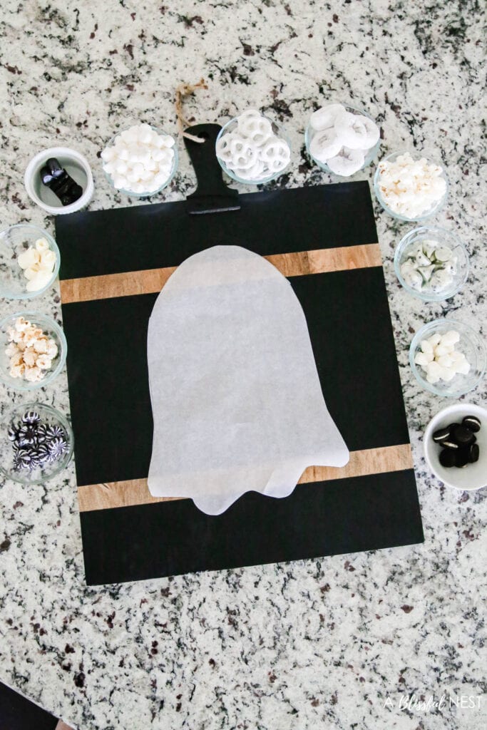 Spooky Ghost Halloween Charcuterie Board | A Blissful Nest