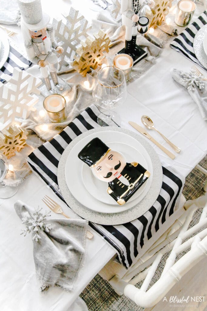 Nutcracker Christmas Table Setting Idea - A Blissful Nest