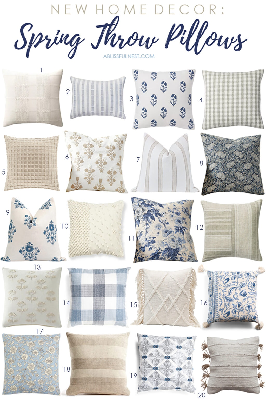 Beautiful and Affordable Spring Pillows - A Blissful Nest