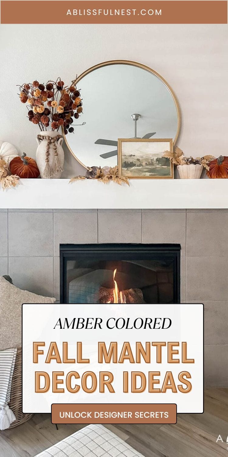 Amber Colored Fall Mantel Decor Ideas - A Blissful Nest
