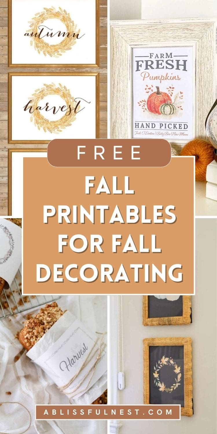Free Fall Printables For Fall Decorating | A Blissful Nest