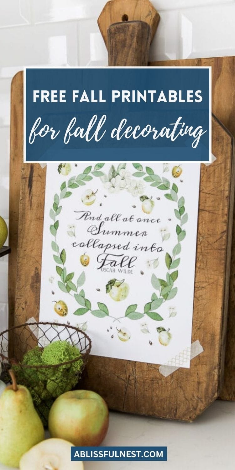 Free Fall Printables For Fall Decorating | A Blissful Nest