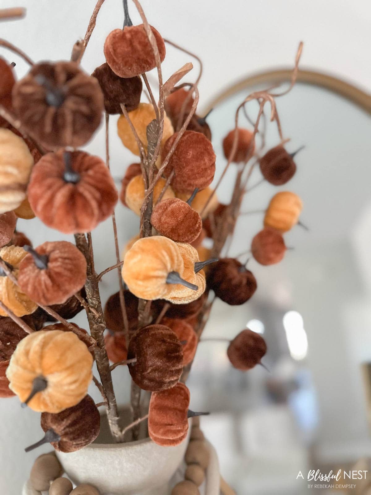 Amber Colored Fall Mantel Decor Ideas - A Blissful Nest