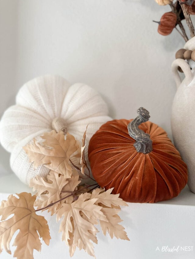 Amber Colored Fall Mantel Decor Ideas - A Blissful Nest