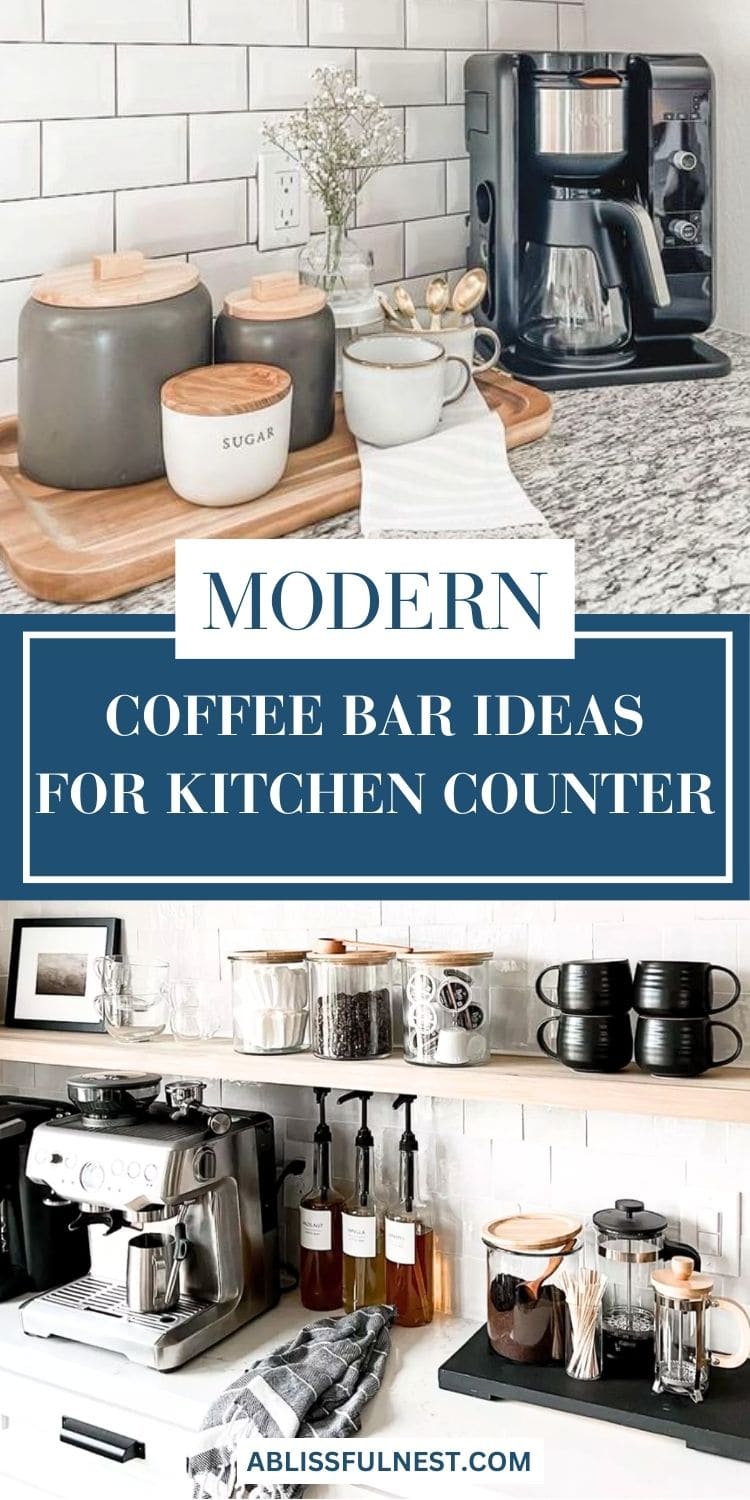Coffee Bar Ideas For Kitchen Counter | A Blissful Nest