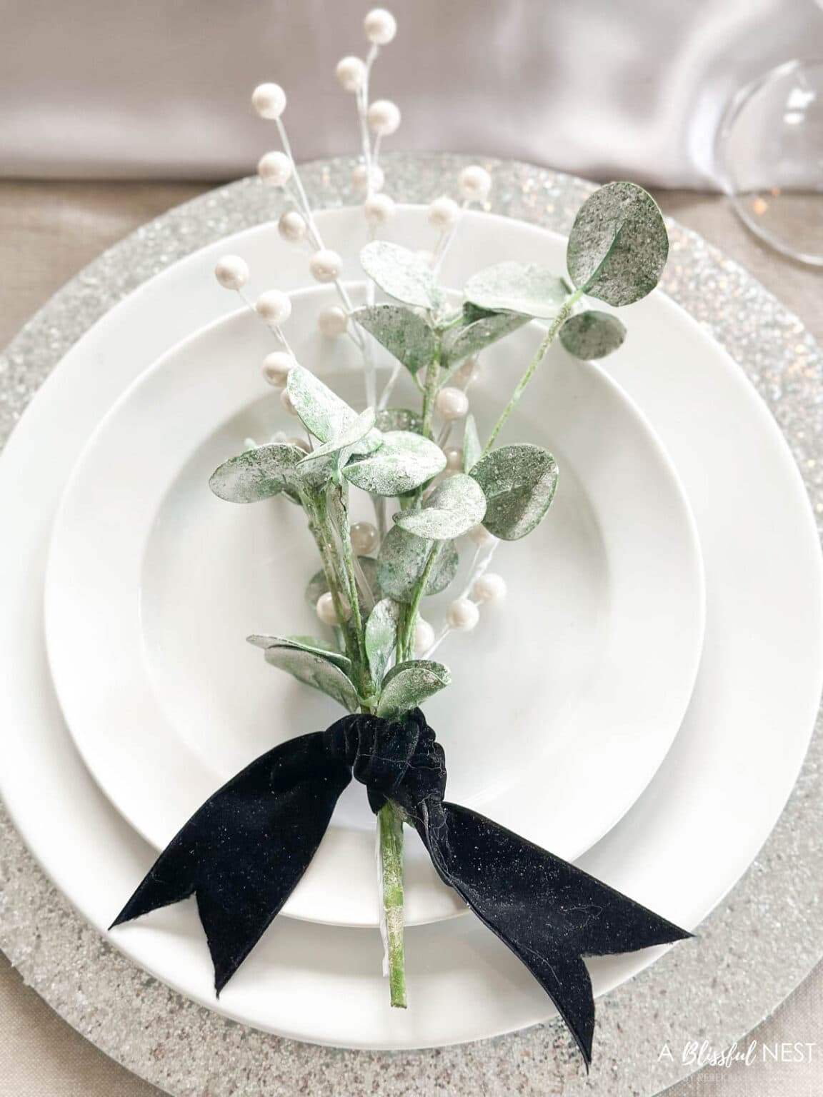Christmas Table Setting With Neutral Accents | A Blissful Nest