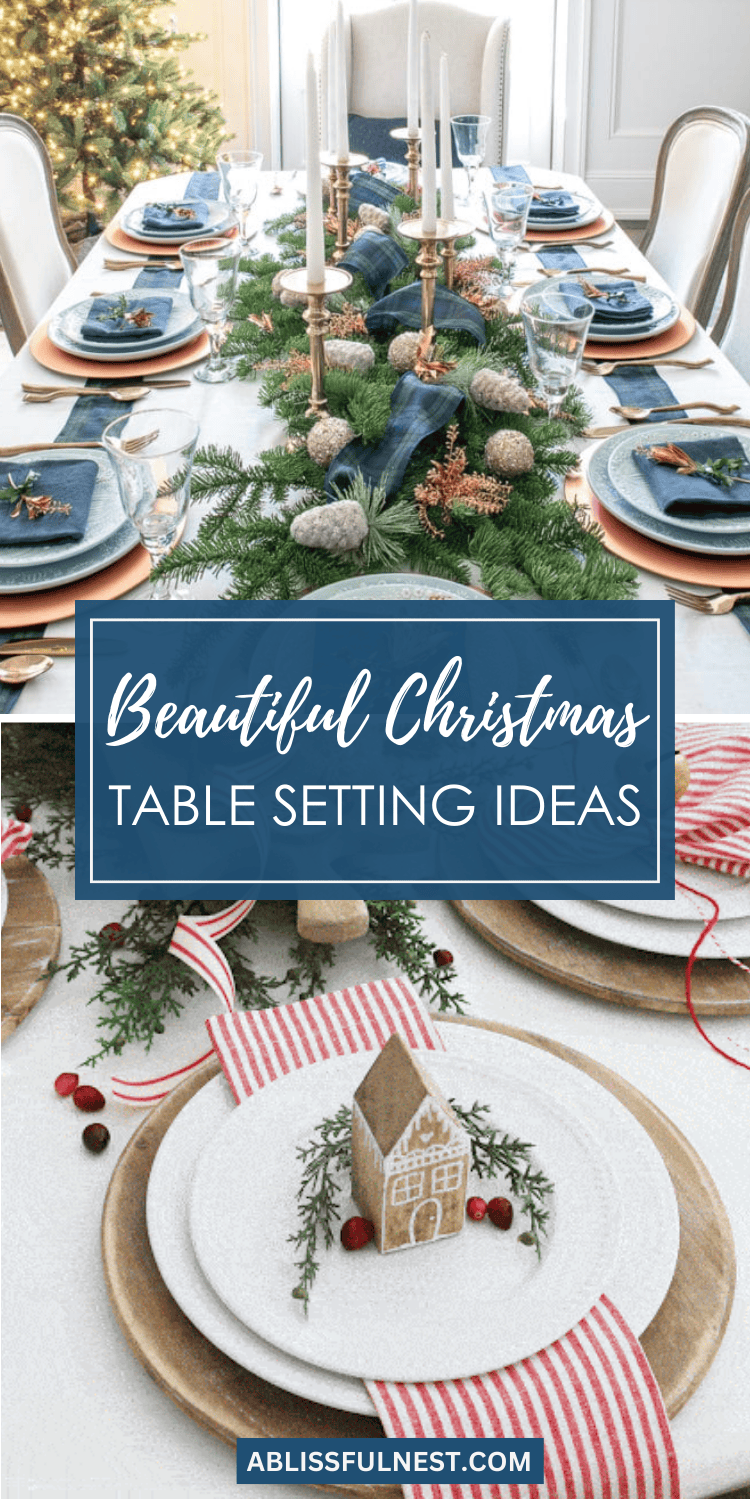 Beautiful Christmas Table Setting Ideas - A Blissful Nest