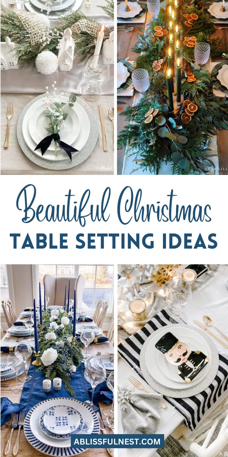 Beautiful Christmas Table Setting Ideas - A Blissful Nest