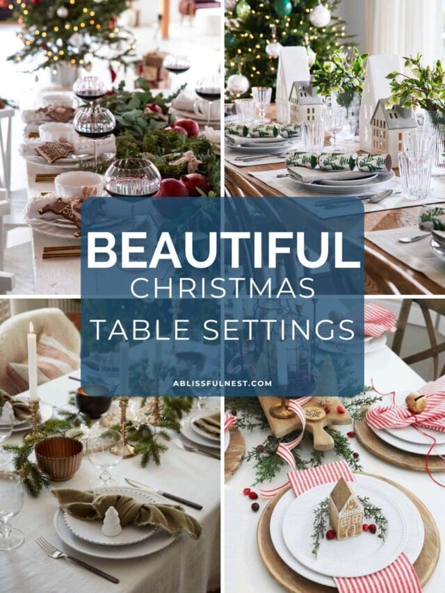 Beautiful Christmas Table Setting Ideas - A Blissful Nest