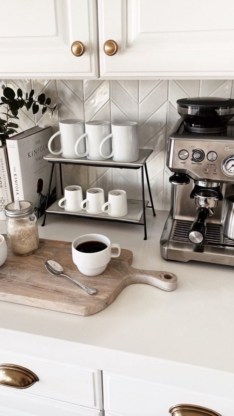 Coffee Bar Ideas For Small Kitchens | A Blissful Nest