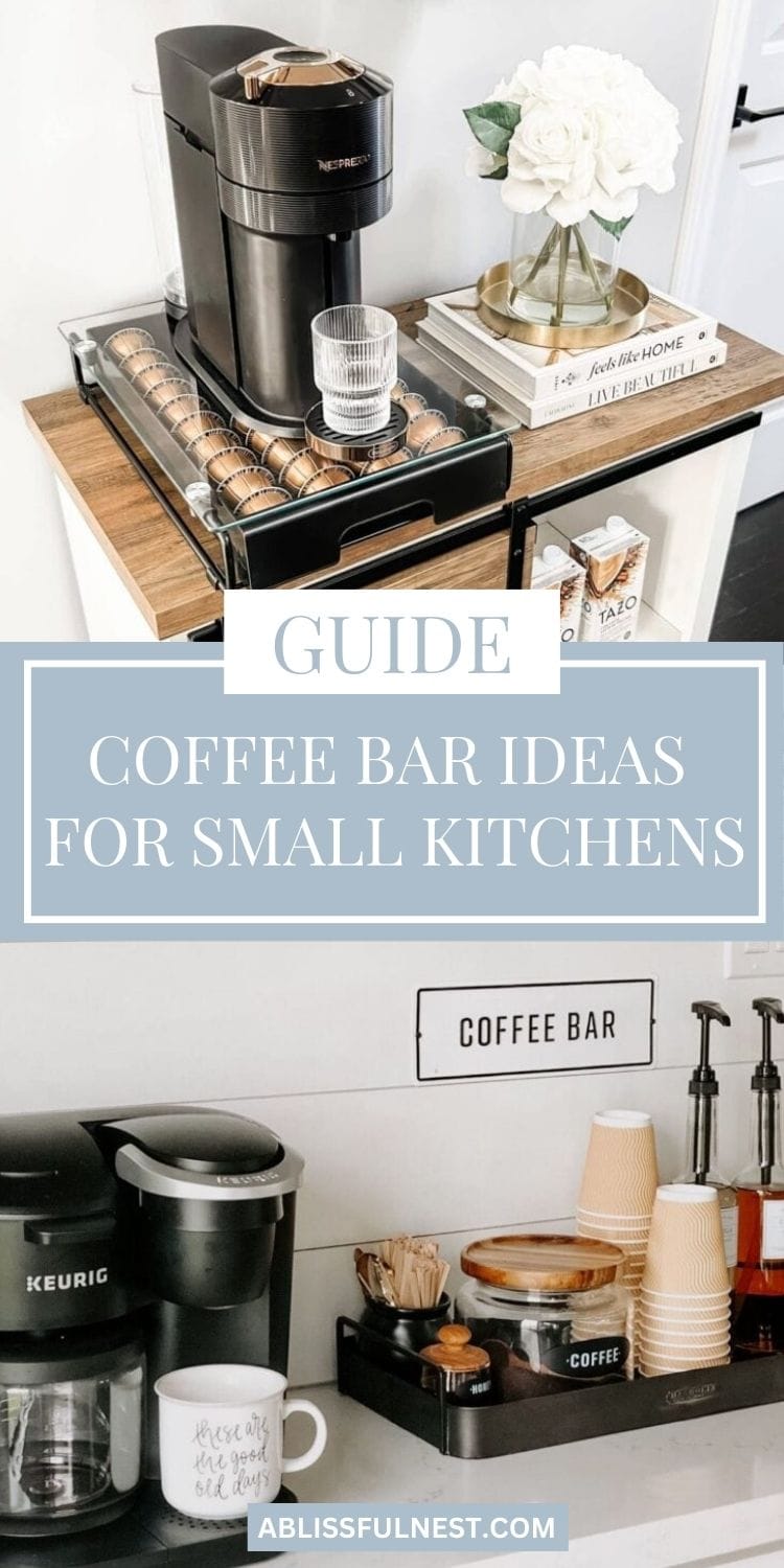 Coffee Bar Ideas For Small Kitchens | A Blissful Nest