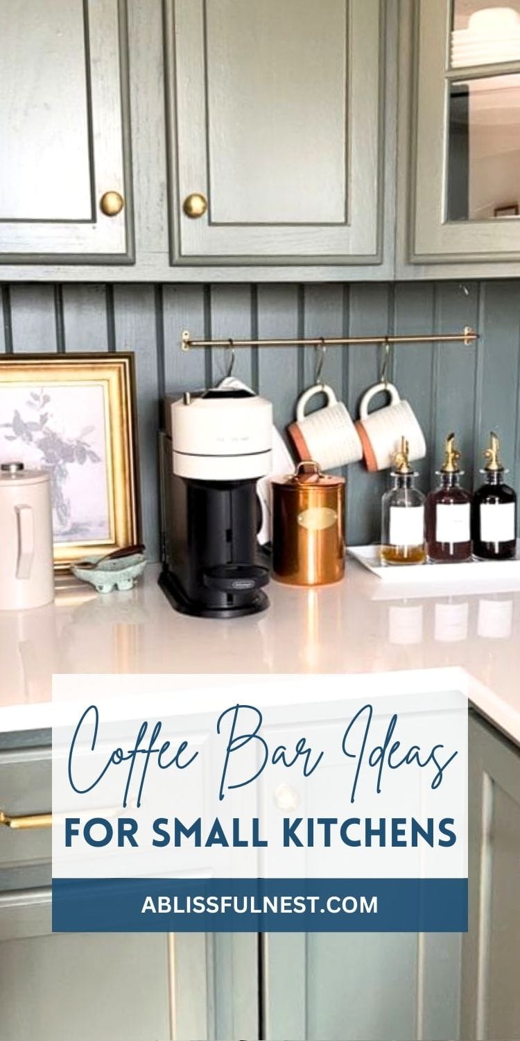 Coffee Bar Ideas For Small Kitchens | A Blissful Nest