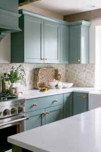 Blue Green Kitchen Cabinet Colors | A Blissful Nest