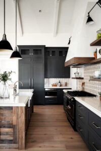 Farmhouse Two Tone Kitchen Cabinets | A Blissful Nest