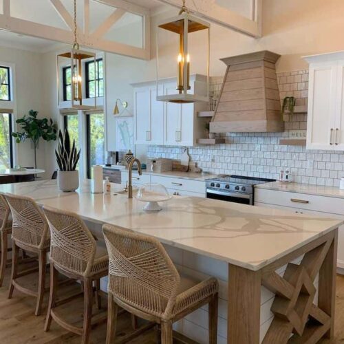 Farmhouse Two Tone Kitchen Cabinets | A Blissful Nest