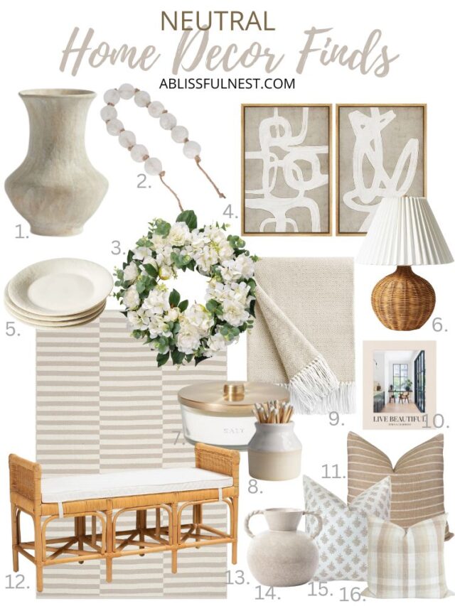Neutral Home Decor Finds | A Blissful Nest