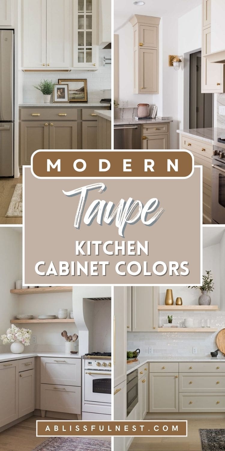 Taupe Kitchen Cabinet Colors | A Blissful Nest