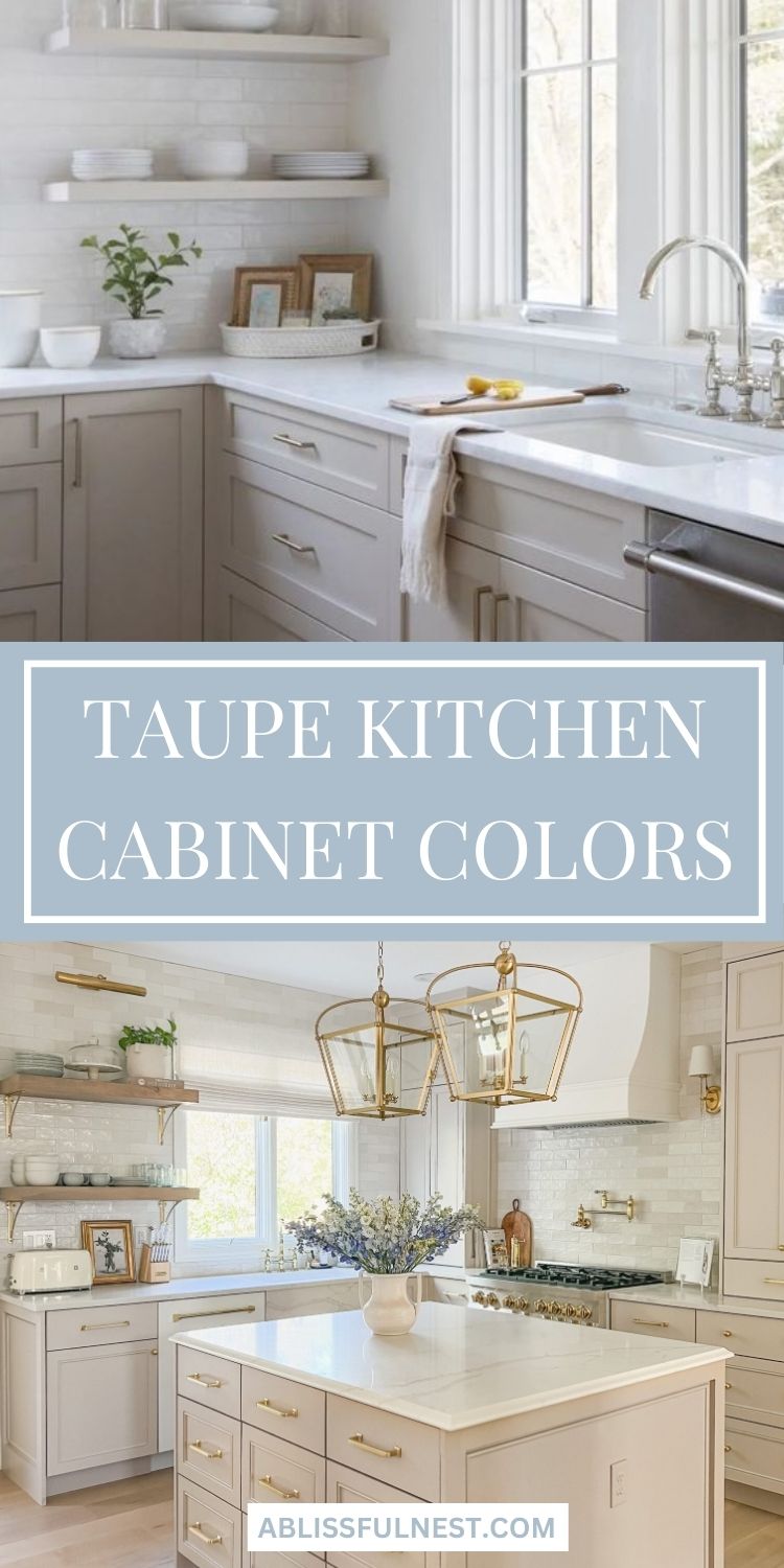 Taupe Kitchen Cabinet Colors | A Blissful Nest