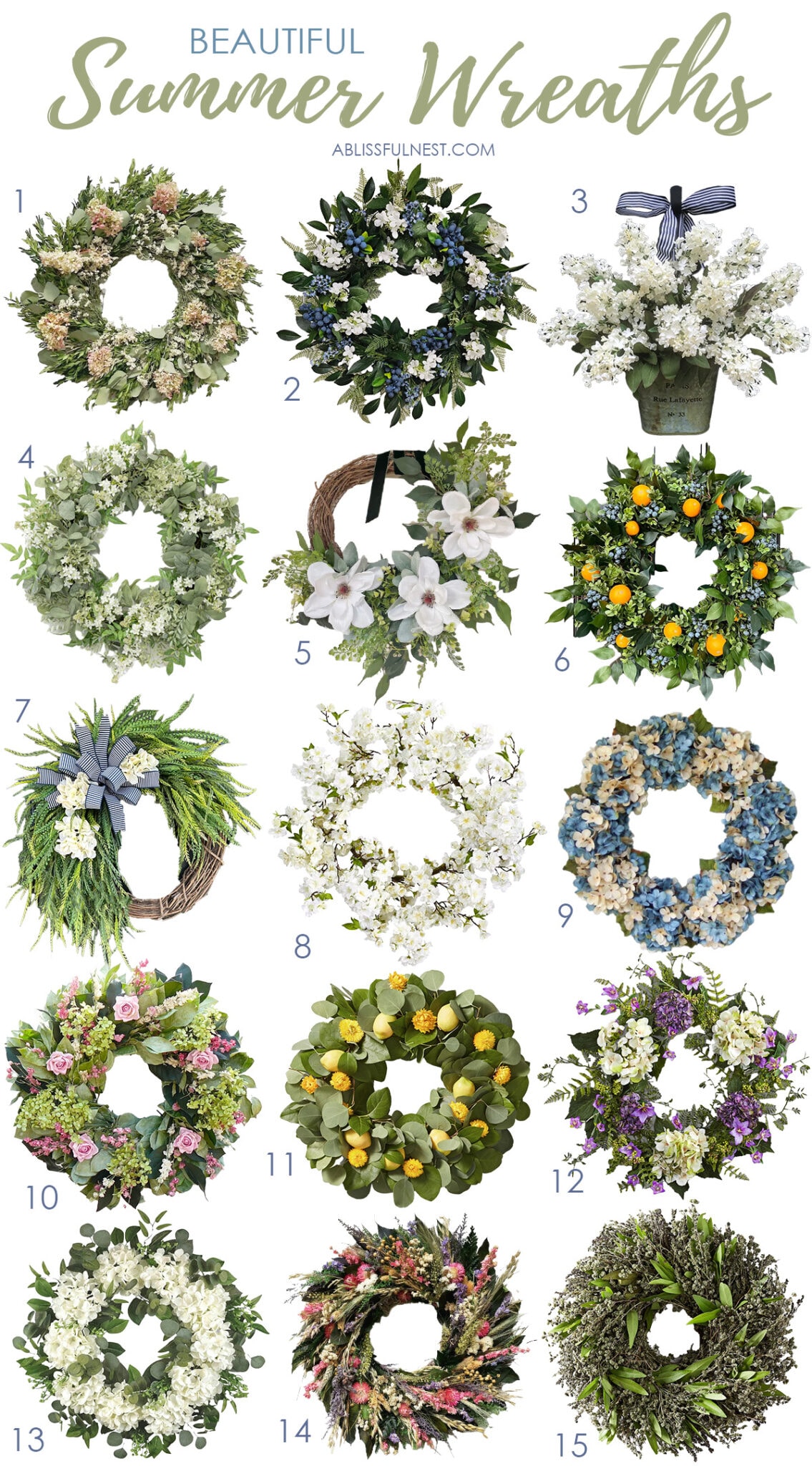 Beautiful Summer Wreaths | A Blissful Nest