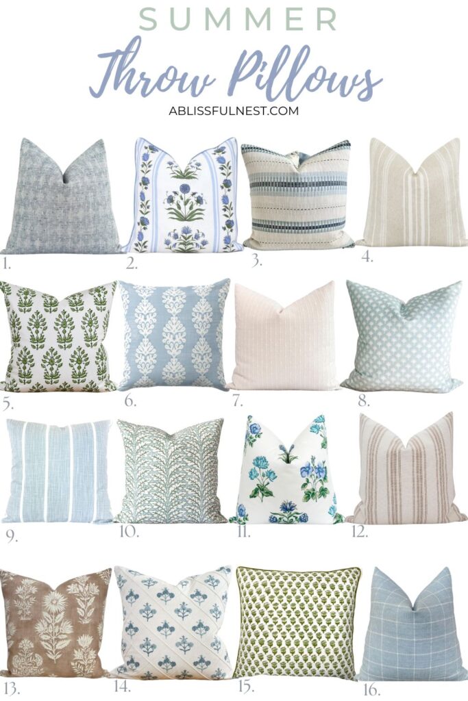 Beautiful Summer Throw Pillows | A Blissful Nest