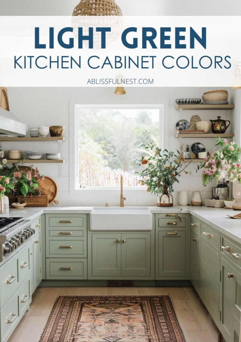 Light Green Kitchen Cabinet Colors | A Blissful Nest