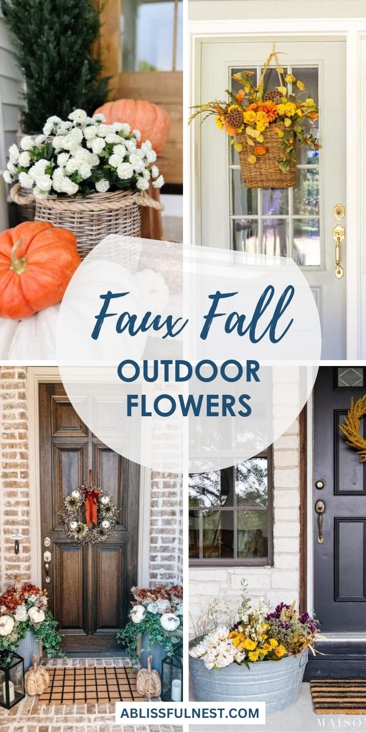 Faux Fall Outdoor Flowers | A Blissful Nest