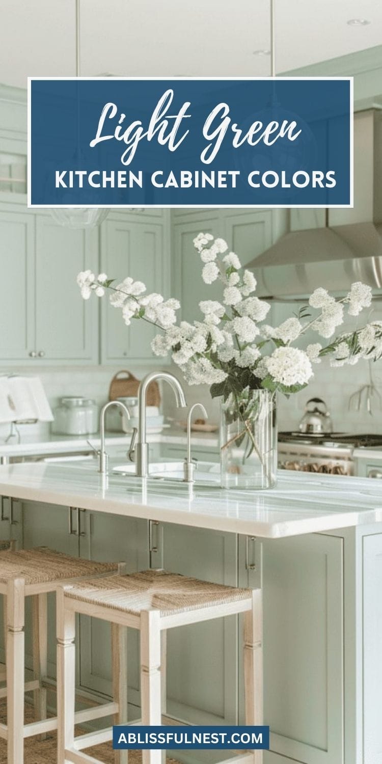 Light Green Kitchen Cabinet Colors | A Blissful Nest