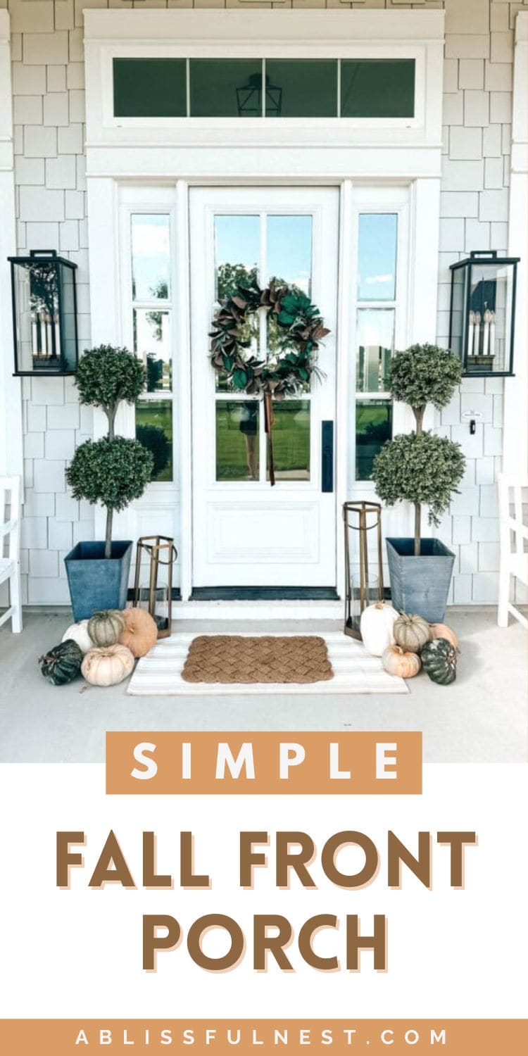 Simple Fall Front Porch - A Blissful Nest