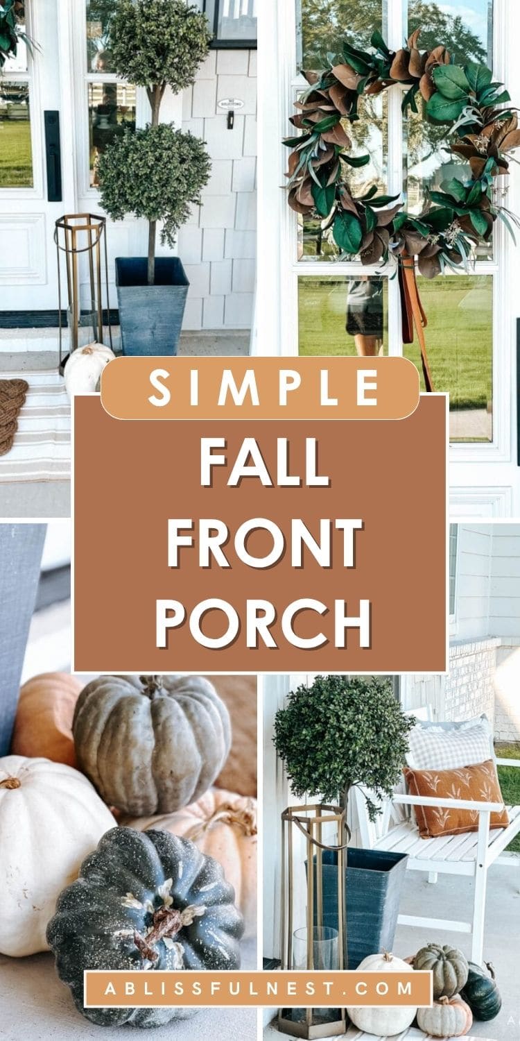 Simple Fall Front Porch - A Blissful Nest