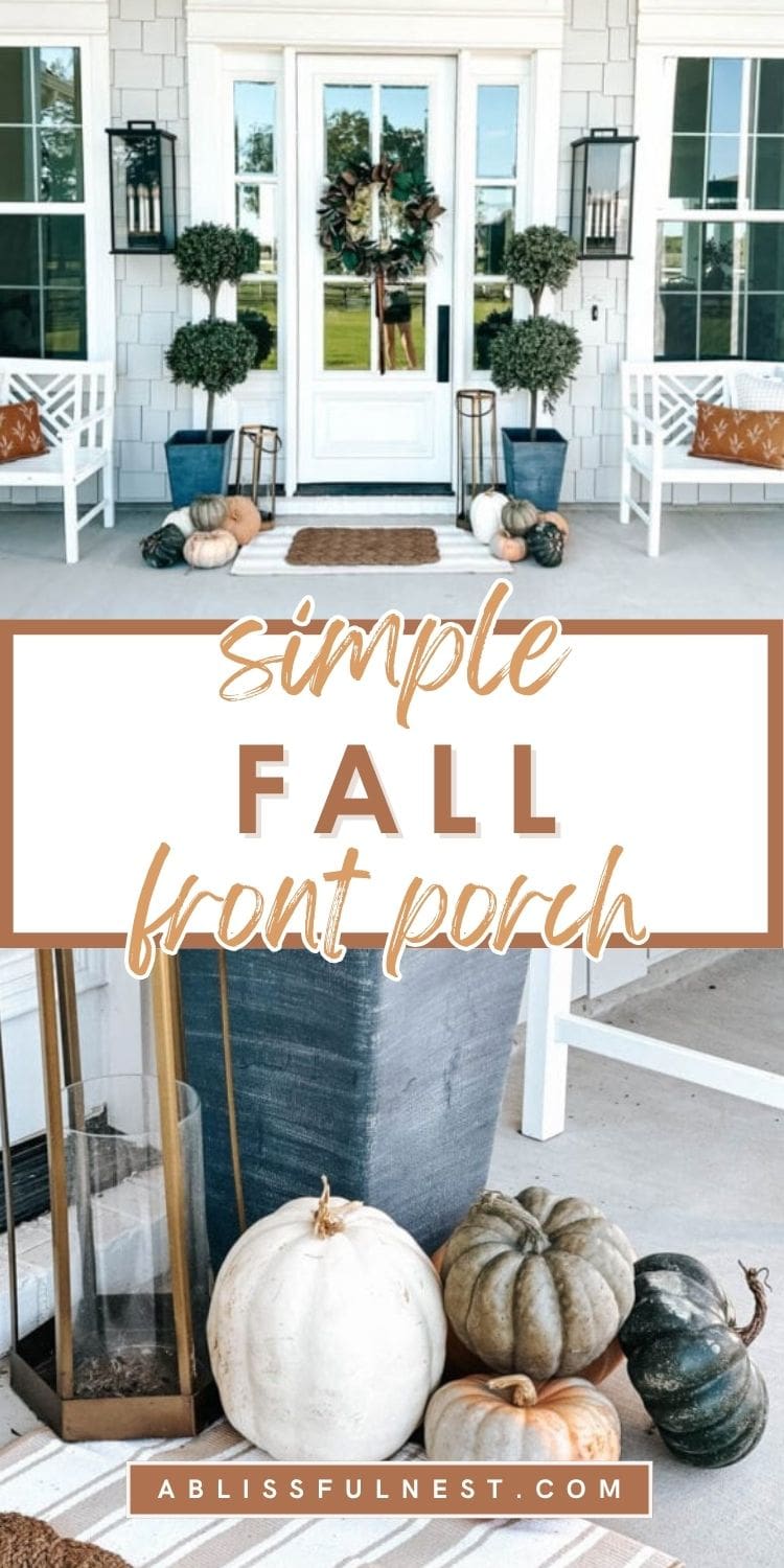 Simple Fall Front Porch - A Blissful Nest