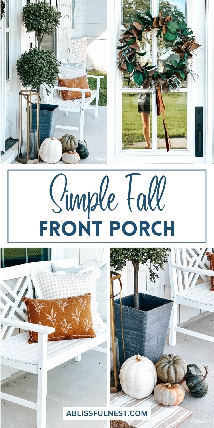Simple Fall Front Porch - A Blissful Nest