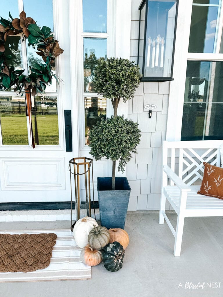 Simple Fall Front Porch - A Blissful Nest