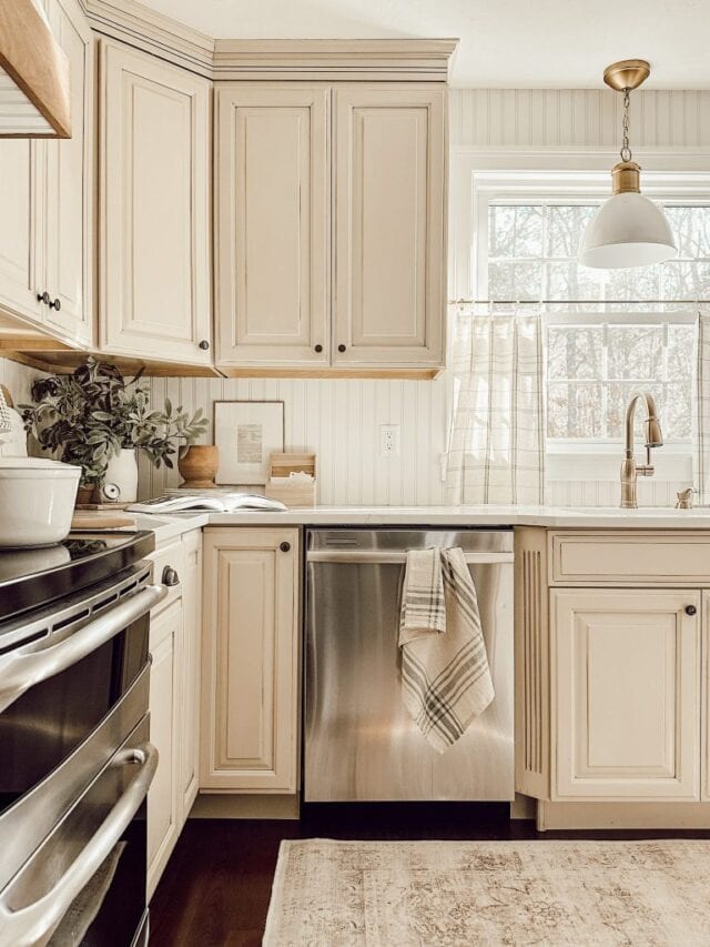 Warm Beige Kitchen Cabinets | A Blissful Nest