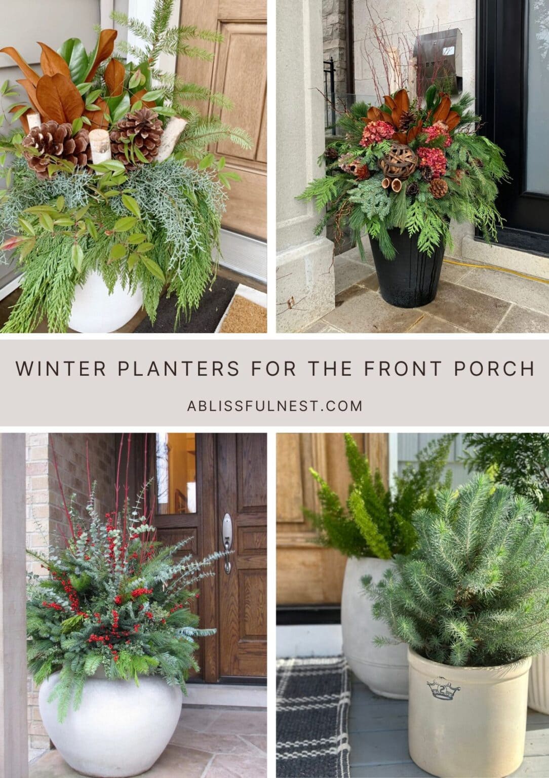 Winter Planters For The Front Porch | A Blissful Nest