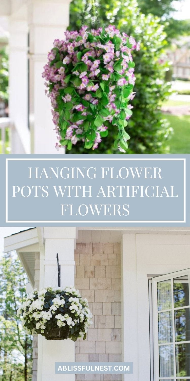 Hanging Flower Pots With Artificial Flowers - A Blissful Nest