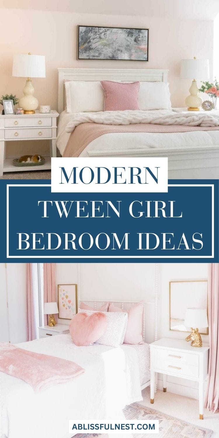 Modern Tween Girl Bedroom Ideas | A Blissful Nest