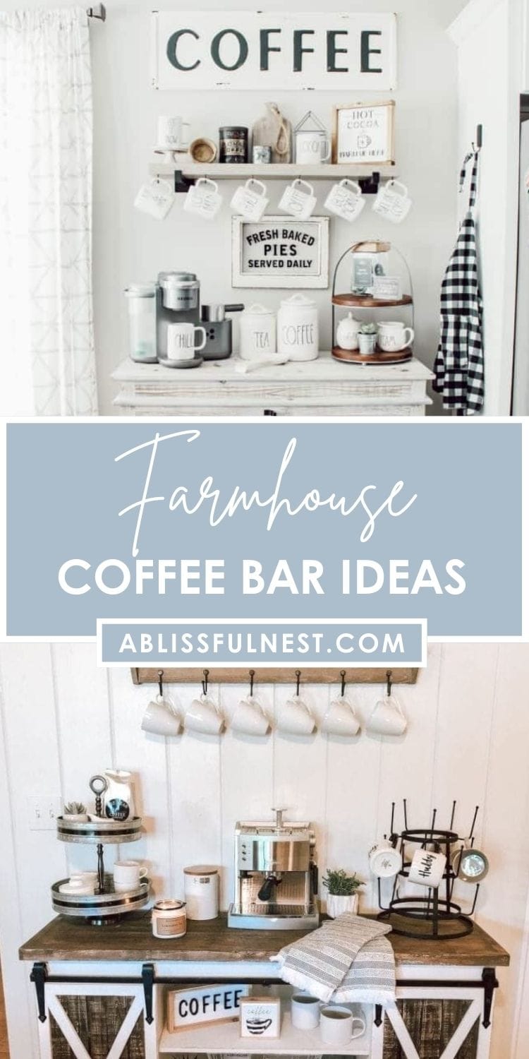 Farmhouse Coffee Bar Ideas | A Blissful Nest