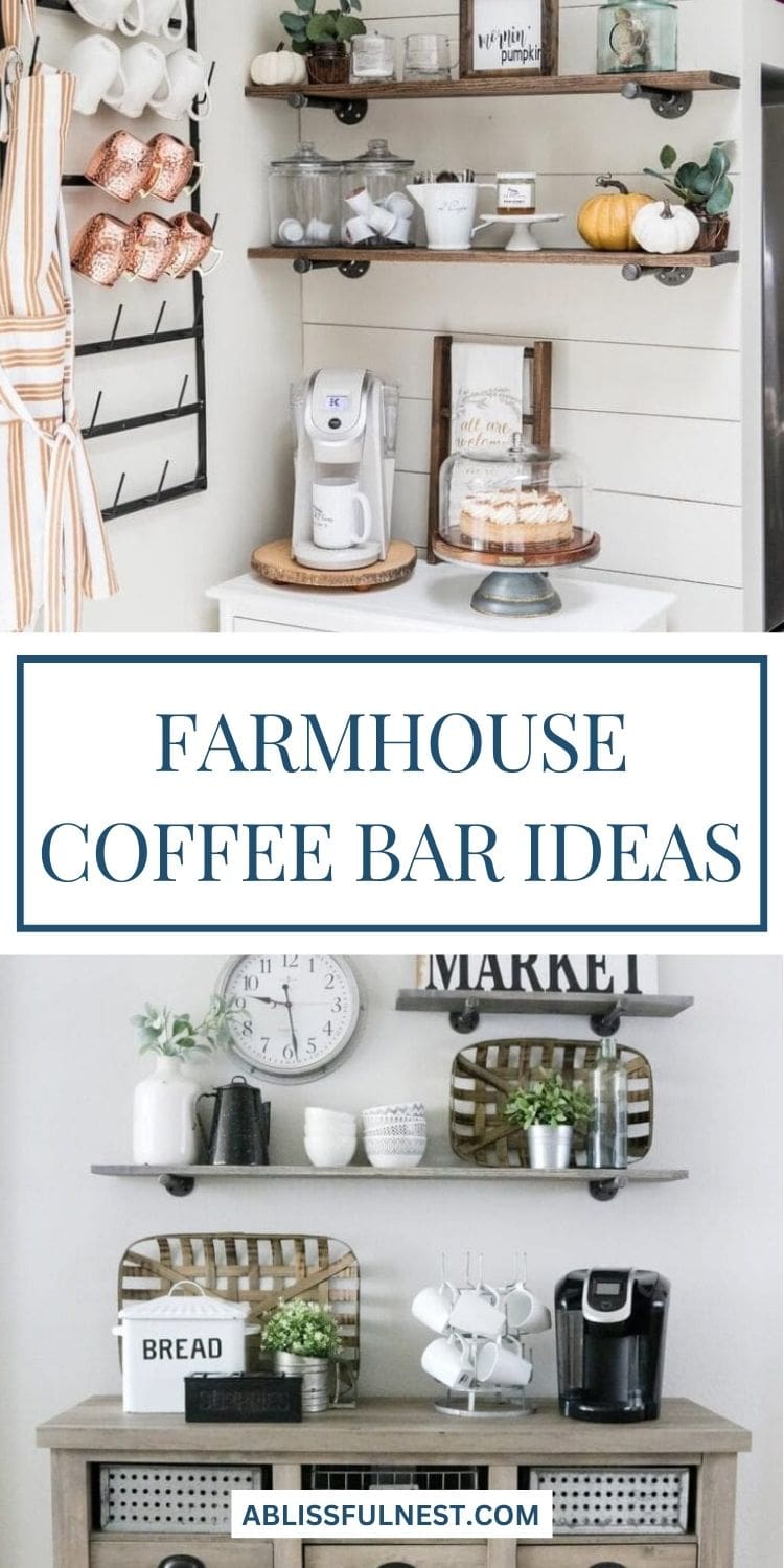 Farmhouse Coffee Bar Ideas | A Blissful Nest