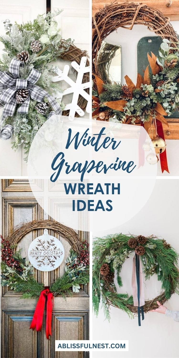 Winter Grapevine Wreath Ideas | A Blissful Nest