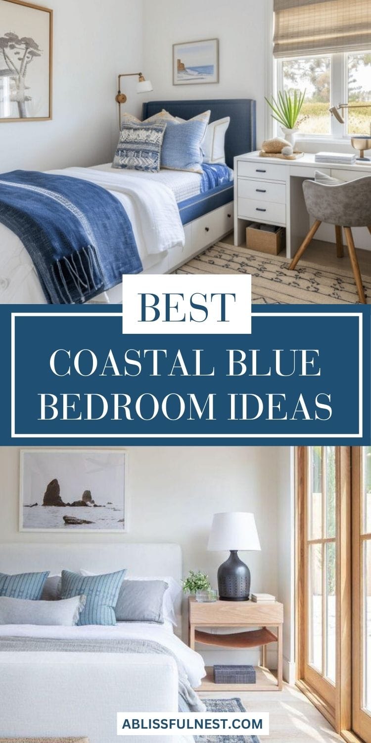 Coastal Blue Bedroom Ideas | A Blissful Nest
