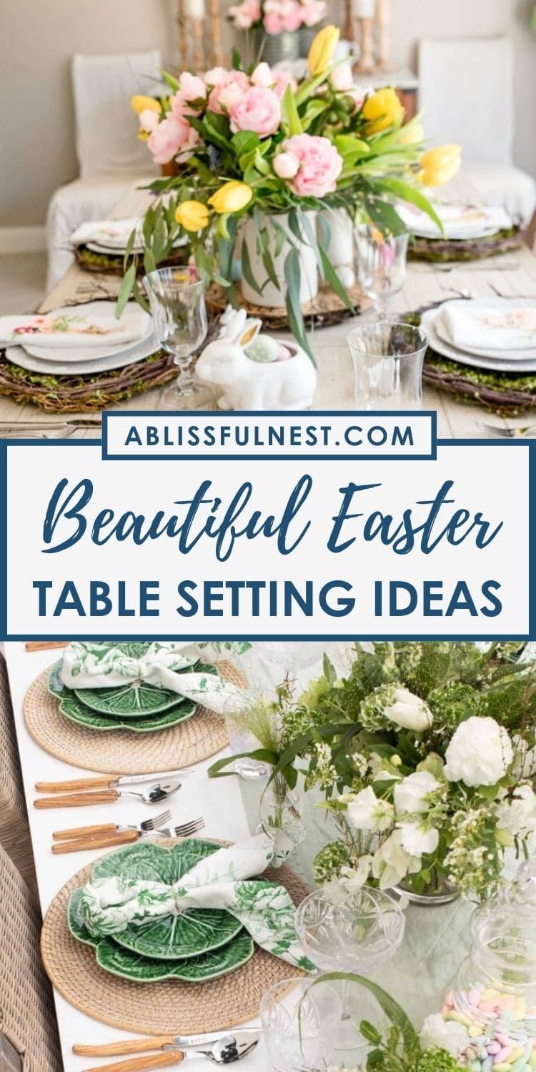 Beautiful Easter Table Setting Ideas | A Blissful Nest