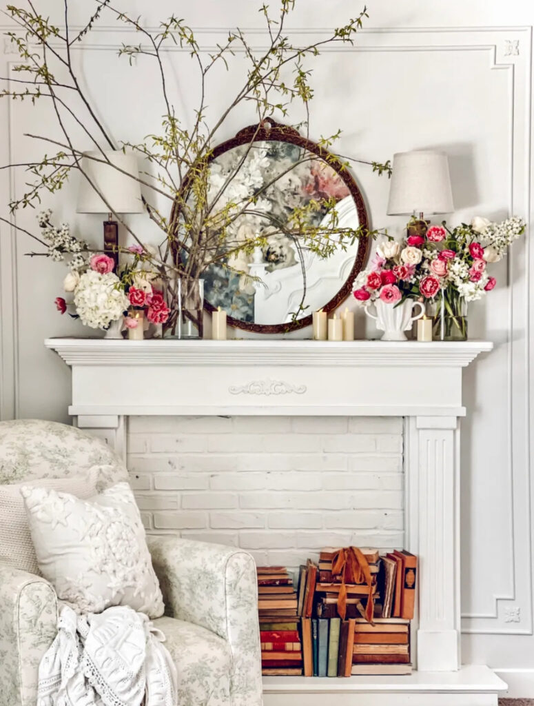 Spring Mantel Decor Ideas | A Blissful Nest