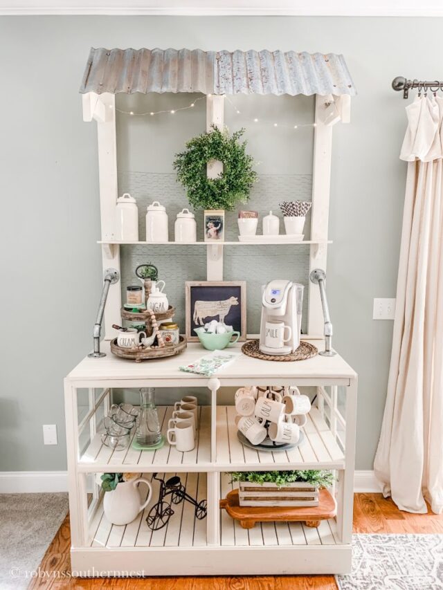 Rustic Farmhouse Coffee Bar Ideas | A Blissful Nest