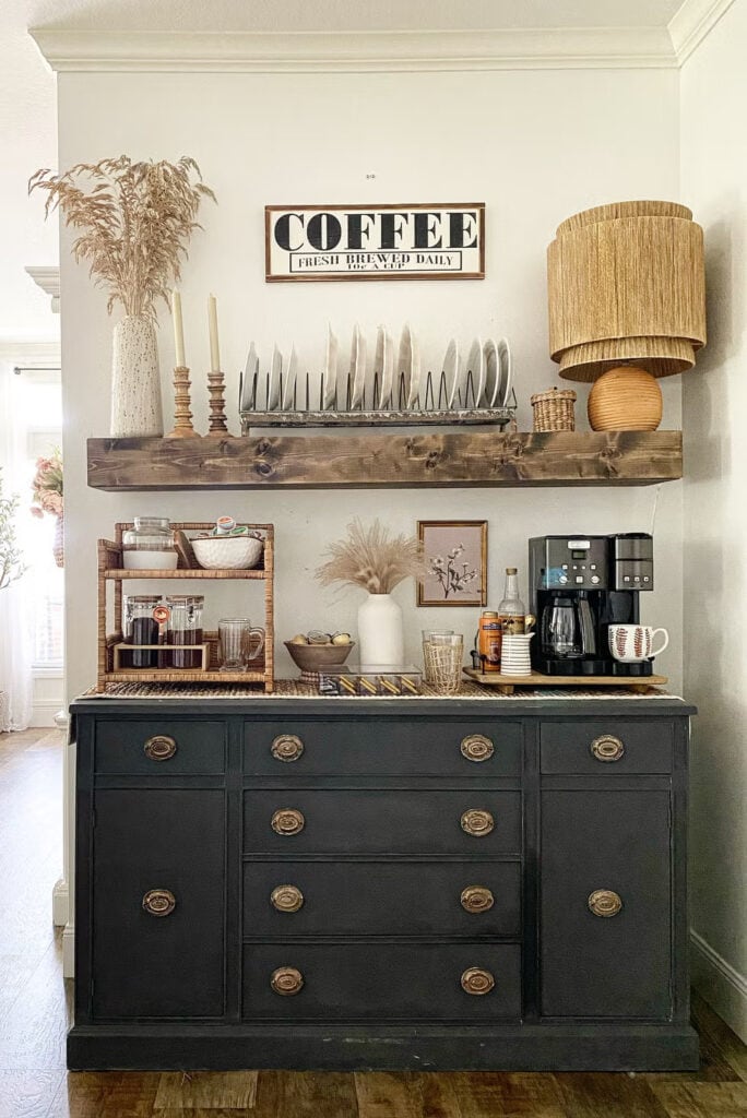 Rustic Farmhouse Coffee Bar Ideas | A Blissful Nest