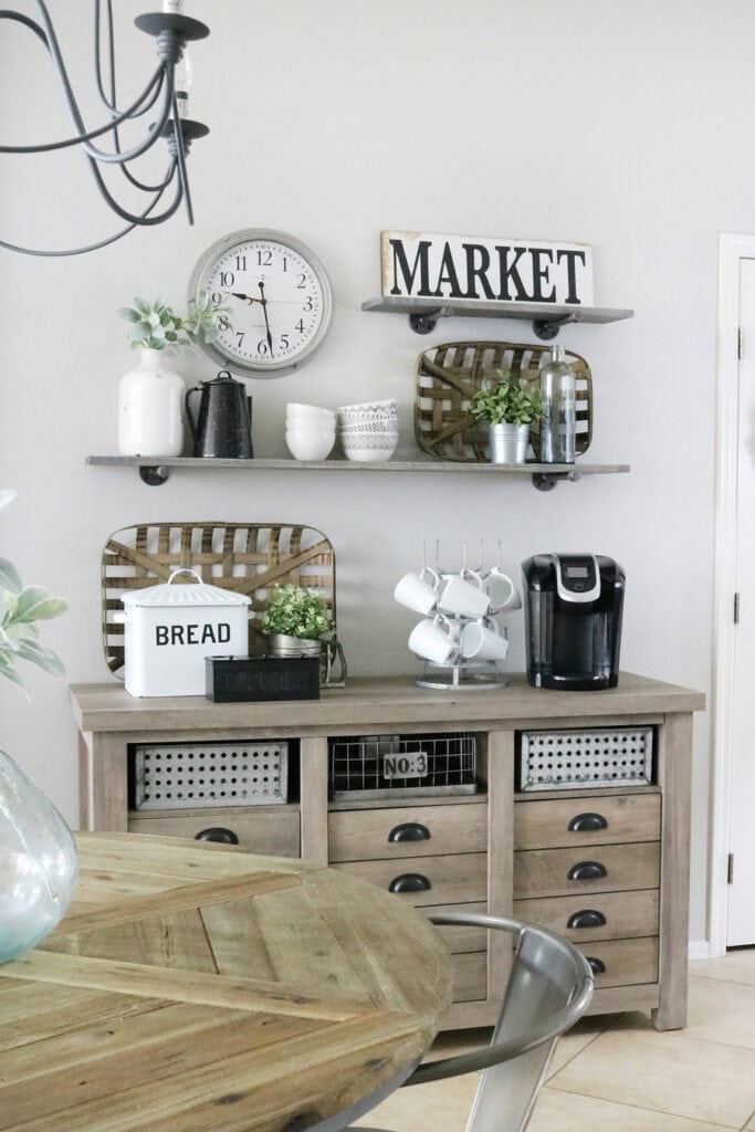 Rustic Farmhouse Coffee Bar Ideas | A Blissful Nest
