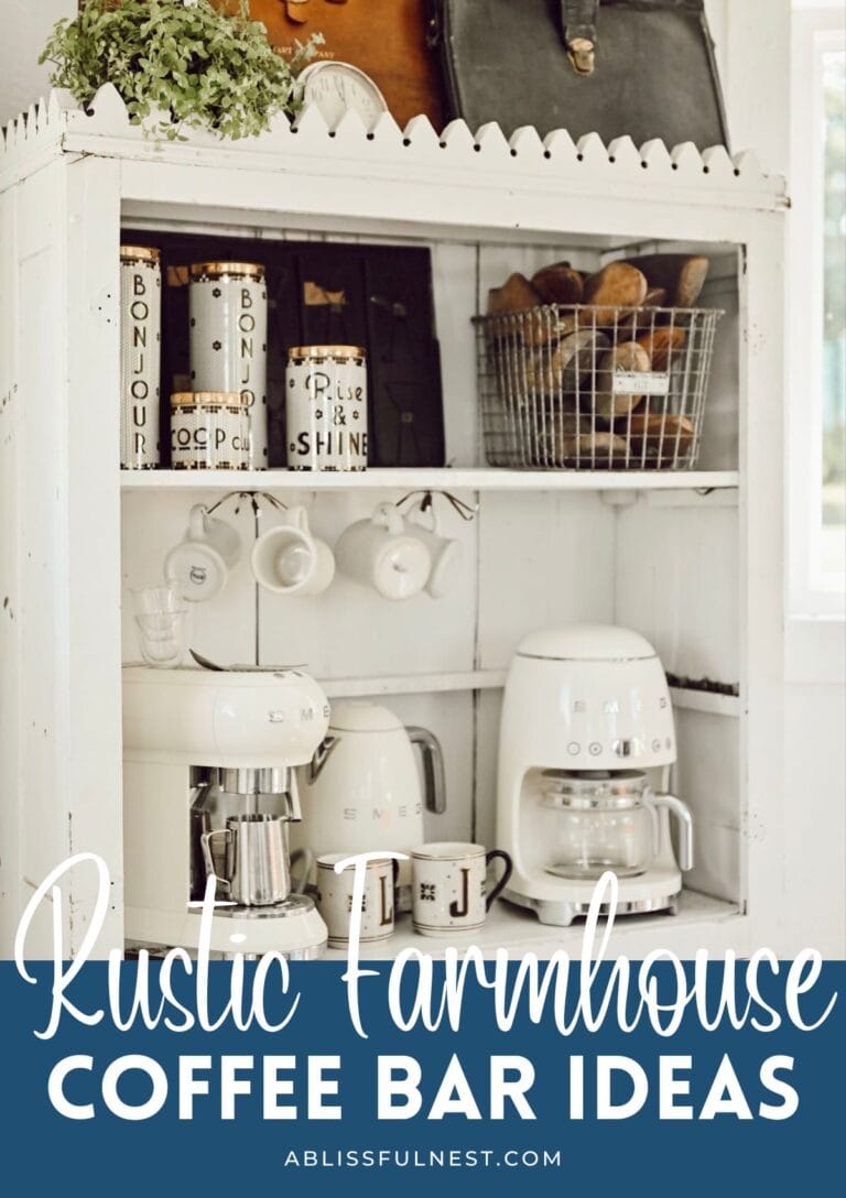 Rustic Farmhouse Coffee Bar Ideas | A Blissful Nest