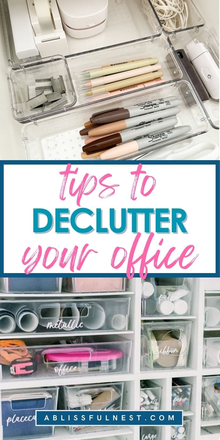 Tips To Declutter Your Office | A Blissful Nest