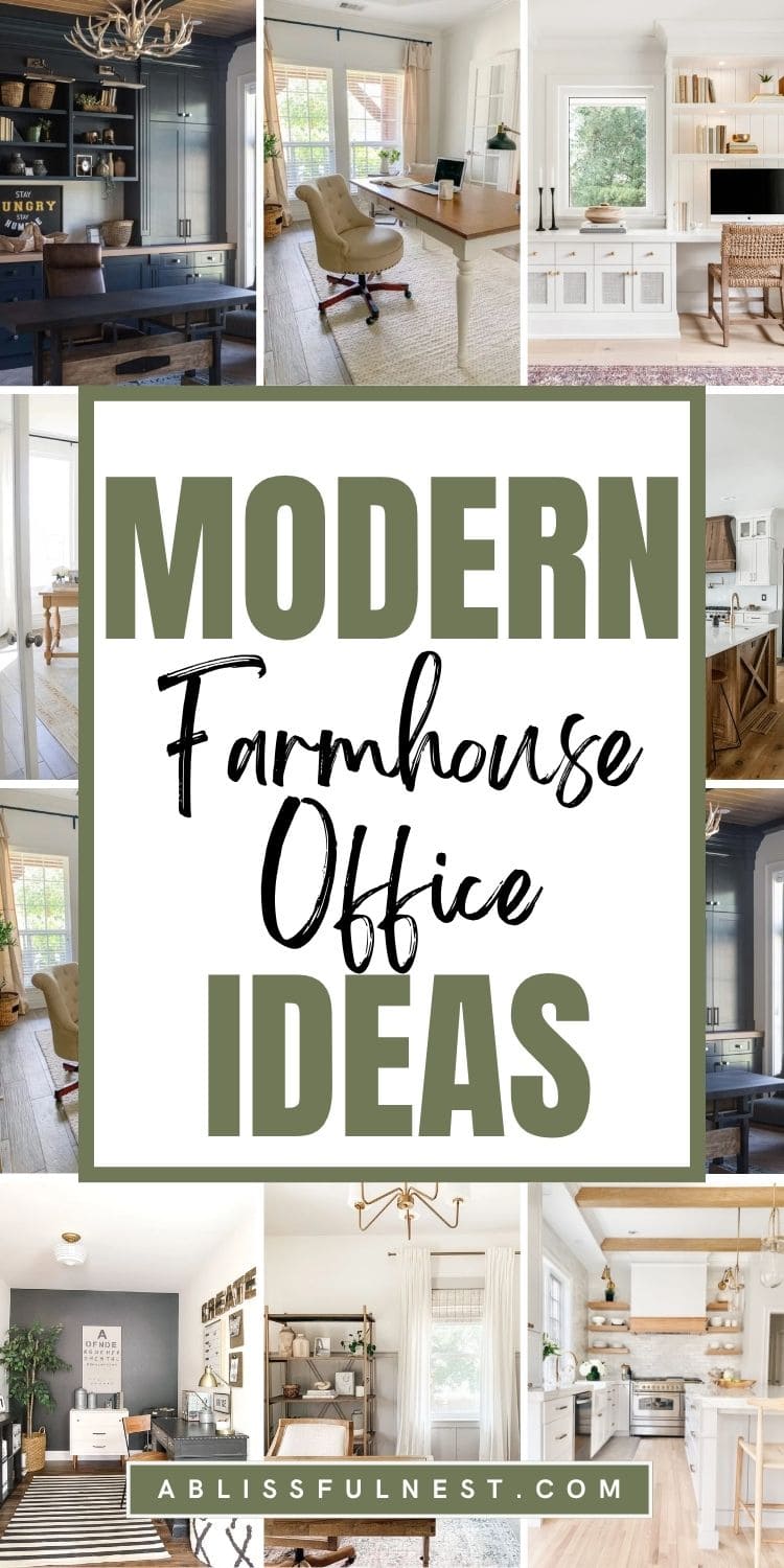 Modern Farmhouse Office Ideas | A Blissful Nest